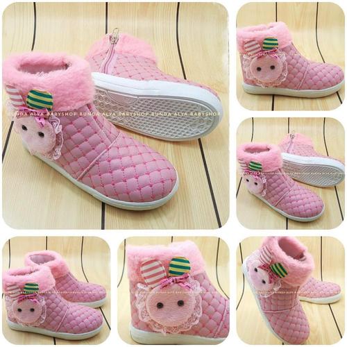 Jual R28 Sepatu Anak Perempuan Boots Bulu 3 4 Tahun Size 28 - 29 Pink ...