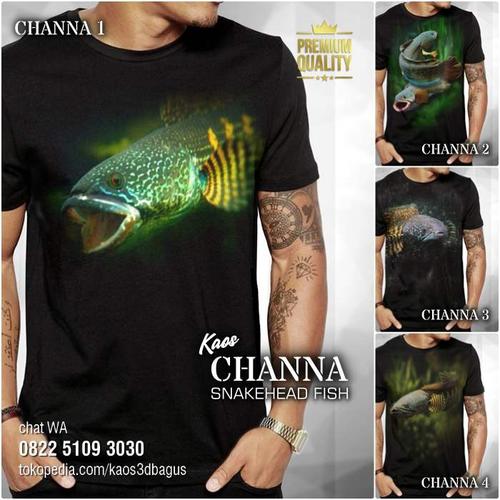 Jual KAOS CHANNA Snakehead Fish Toman Baju T-Shirt Ikan Channa Barca ...