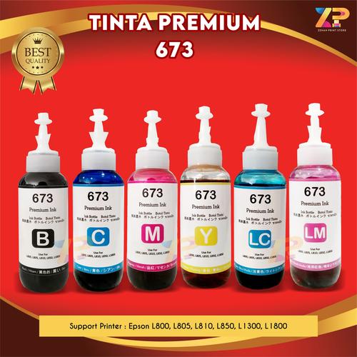 Jual Tinta Premium Ink 673 T673 refill Printer Epson L800 L805 L850 ...