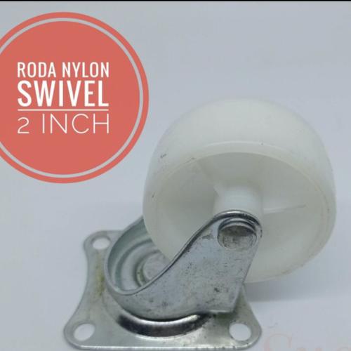 Jual RODA NYLON 2 inch PUTIH REM / NON REM PUTAR HIDUP - HIDUP REM ...