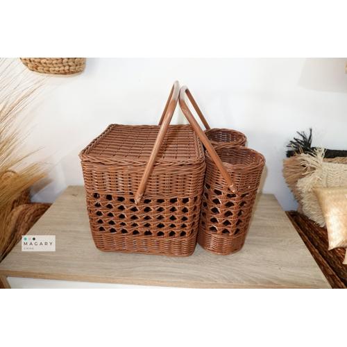 Jual Rattan picnic box - kotak rotan - kotak piknik rotan - rattan box ...