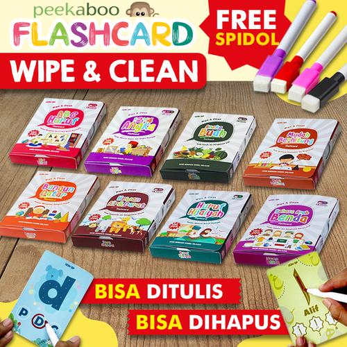 Jual (FREE SPIDOL) Flashcard Wipe & Clean Bisa Ditulis Dihapus Kartu ...