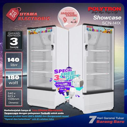 Jual SHOWCASE POLYTRON SCN-141X NEW 140 LITER GARANSI RESMI POLYTRON ...