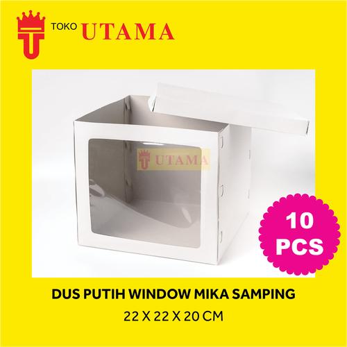 Jual 22 X 22 X 20 Dus Putih Tinggi Lubang Mika Window Kotak Kue Cake ...