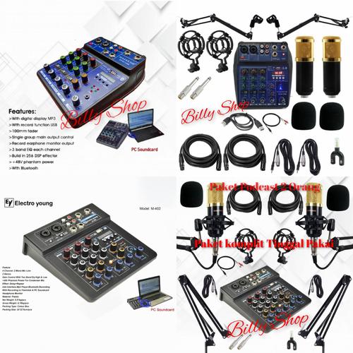 Jual Paket Podcast 2 Orang Paket Soundcard Bisa Record ke Laptop dan HP ...