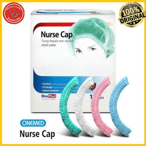 Jual NURSE CAP ONEMED Penutup Kepala Operasi Hair Net Gojek - Hijau ...