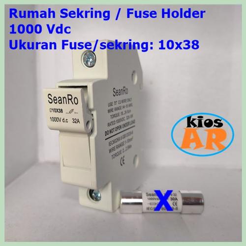 Jual FUSE Holder Rumah Sekring DC 1000V untuk FUSE SEKRING 10x38mm ...