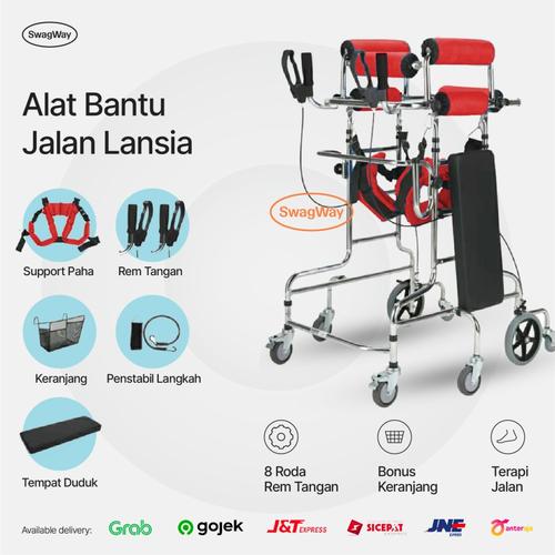 Jual walker alat bantu jalan rollator roda beroda terapi lansia orang ...