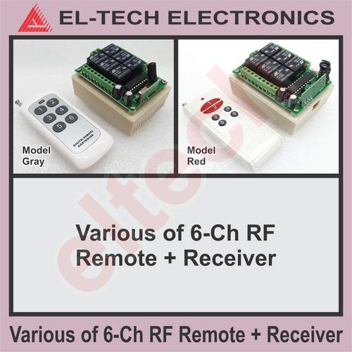 Jual 6Ch RF Remote + Receiver Control Kontrol Jarak Jauh Penerima Relay ...