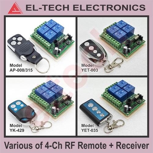 Jual 4Ch RF Remote + Receiver Control Kontrol Jarak Jauh Penerima Relay ... Jual 4Ch RF Remote + Receiver Control Kontrol Jarak Jauh Penerima Relay ...