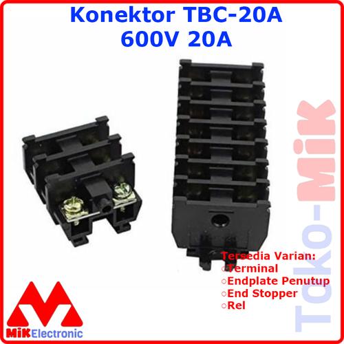 Jual TBC-20A TERMINAL BLOK BLOCK UNIVERSAL DIN RAIL 20A - END-PLATE-20A ...
