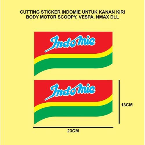 Promo CUTTING STICKER INDOMIE UNTUK KANAN KIRI BODY MOTOR SCOOPY, VESPA ...