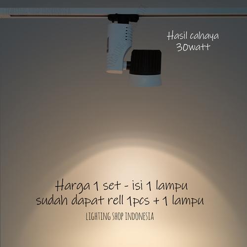 Jual Lampu sorot rell track led 18w 30w 35w spotlight rel 1meter 1set ...