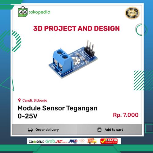 Jual sensor tegangan voltage dc 0 25v - Kab. Sidoarjo - 3D_Project and ...