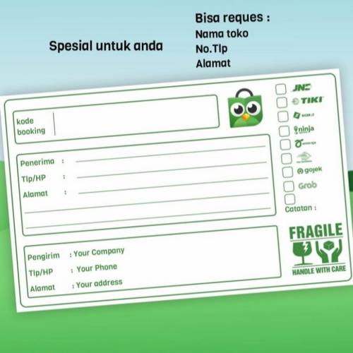 Jual Stiker pengiriman Label tokopedia 7X11 cm, Bahan Stiker (KODE TP01 ...