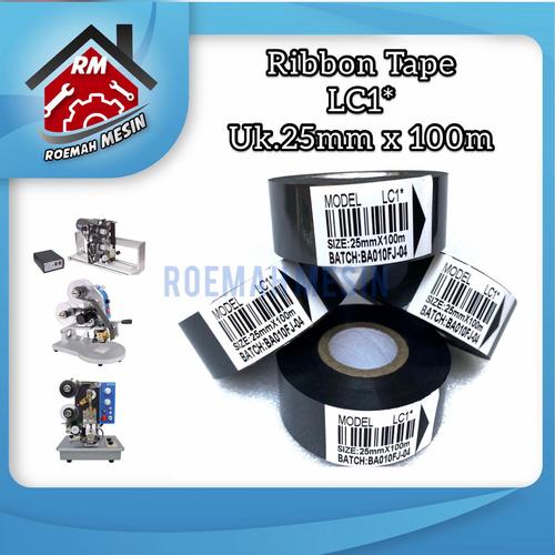 Jual Ribbon tape LC1* pita 2,5cmx100m tinta mesin coding - Kota ...