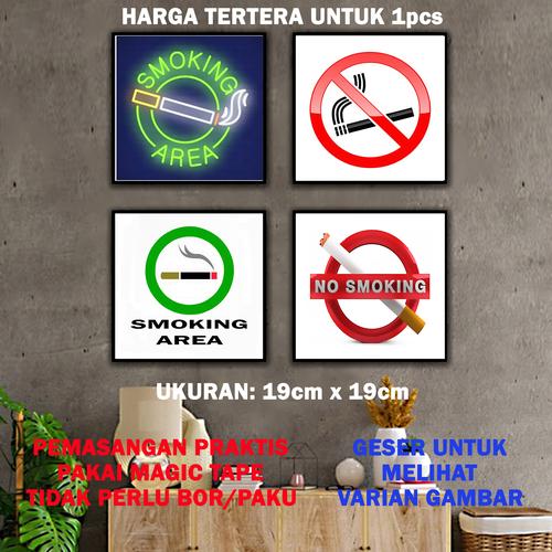 Promo logo tanda dilarang merokok 19x19 / dekorasi lukisan dinding 25 ...