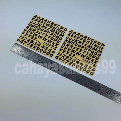 Jual Stiker Huruf Alphabet Angka Nomor Font Miring 0,8cm x 1cm Hitam ...