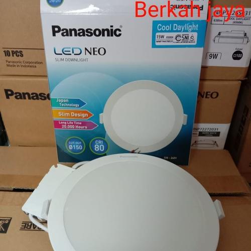 Jual lampu led panel neo slim panasonic 15 watt bulat putih/kuning ...