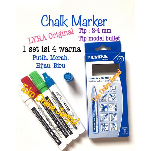 Promo isi 4 wrn 2-4mm Chalk Marker LYRA Spidol bisa dihapus 441104 ATK1261LY - Jakarta Pusat ...