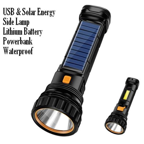 Jual Senter LED 30W HighBright USB Solar Dual Recharge Outdoor ...