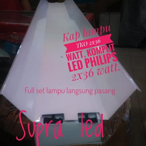 Jual Kap Lampu TKO 2x36 watt LED 2x16 watt. Philips 120 cm Full set ...