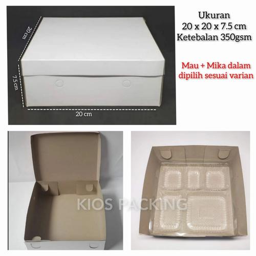 Jual Dus | Box 350gsm 20x20 | Kotak Nasi Kue Makanan 20 x 20 Polos ...
