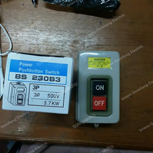Jual power push button switch BS 230B3 / 380V 7.5KW water proof ...