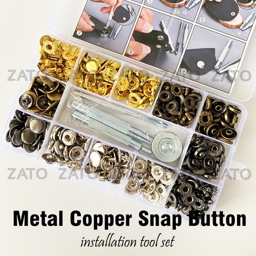 Jual Metal copper Snap Button with installation Tool Set - leather ...