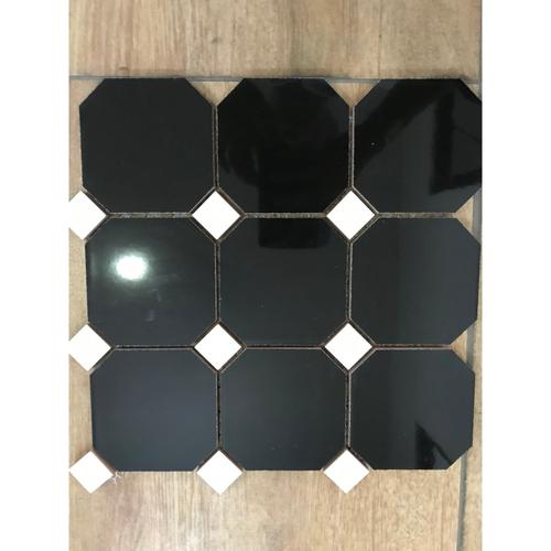 Jual Mosaik Octagon Ellagress Keramik Lantai Dinding Backsplash - Hitam ...