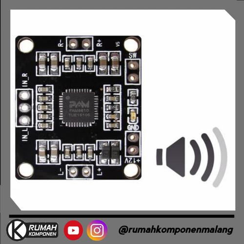Jual PAM8610 Module digital amplifier modul PAM 8610 stereo arduino ...