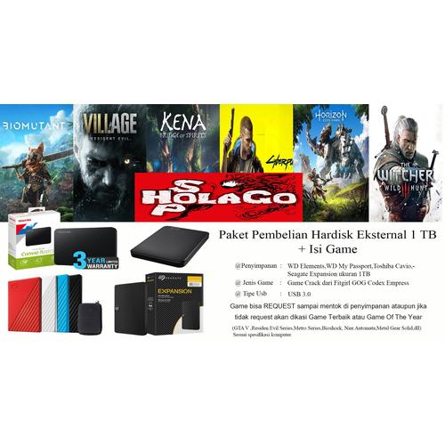 Jual Paket Hardisk Eksternal 1 TB + ISI Game PC (Seagate Expansion ...