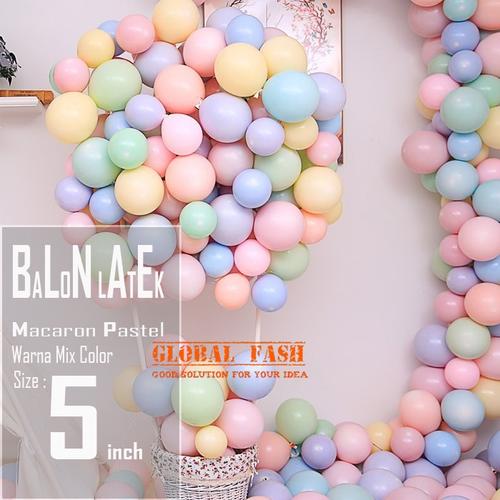 Jual Balon latex pastel per pack 5 inch isi 50 / balon pastel macaron ...