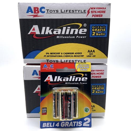 Jual Batu Baterai ABC Alkaline AAA / A3 Battery 1.5V (4+2) 1 Box ...