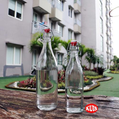 Jual Botol Minum Gelas Kaca Plus Tutup 500 ML Dan 1000 ML - 250 ml ...
