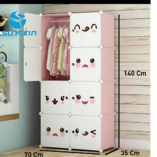 Jual Lemari Rakit Baju Anak Plastik/Rak Multifungsi 8 Pintu/Kotak/Susun ...