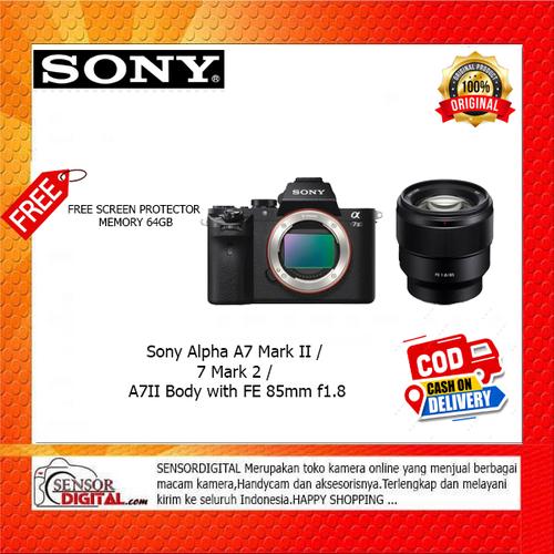 Jual Sony Alpha A7 Mark II / 7 Mark 2 / A7II Body with FE 85mm f1.8 ...