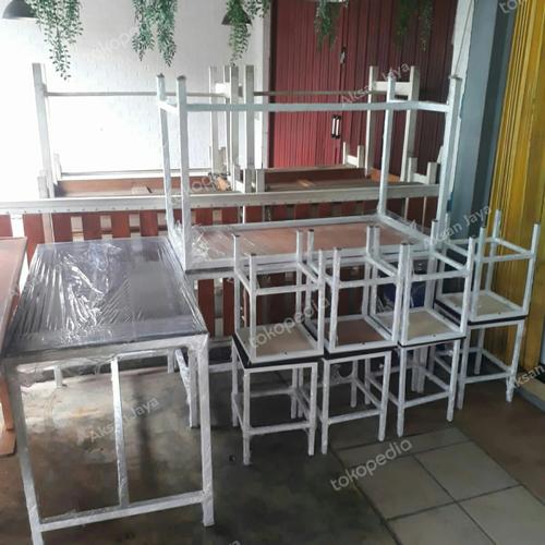 Jual Meja caffe/meja kantin meja makan satu meja 4kursi 120x60x75 ...