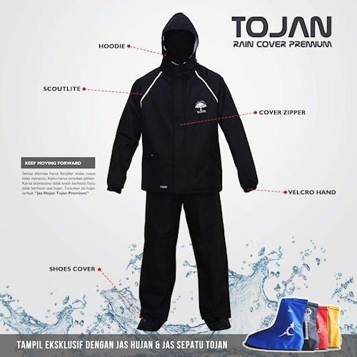 Jual Jas hujan Jacket DEWASA TOJAN LENGKAP JAS SEPATU KEREN - Biru, XXL ...
