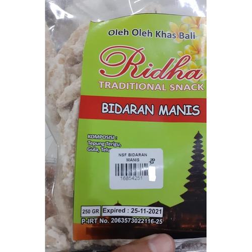 Jual BIDARAN MANIS “RIDHA TRADITIONAL SNACK” OLEH OLEH KHAS BALI 250GR ...