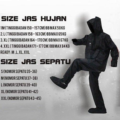 Jual Jas hujan LENGKAP Jas Sepatu KEREN - Hitam, jas xl sepat xl - Kota ...