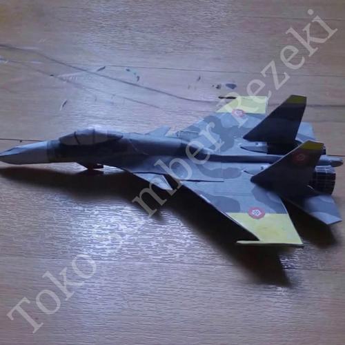 Jual Figure Pesawat Tempur Jet Sukoi Papercraft Model Paper Craft ...