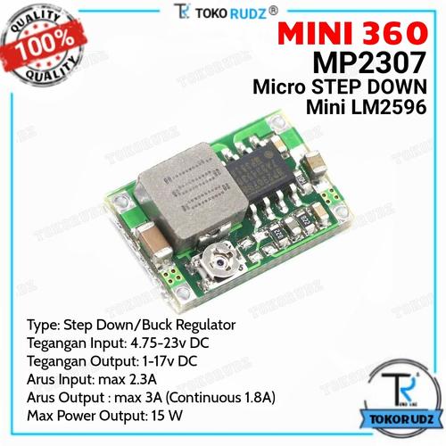 Jual Step Down DC DC 3A Mini 360 Converter Modul Penurun Tegangan ...