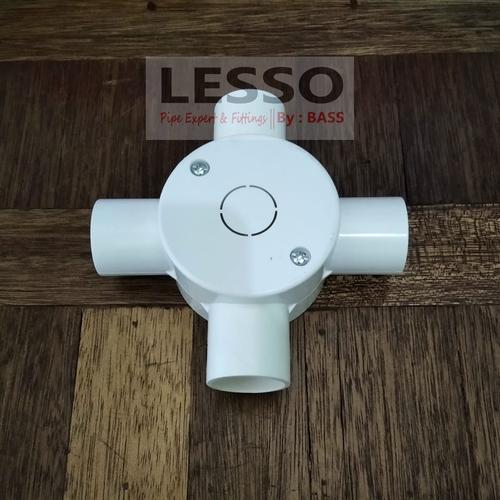 Jual Tee Dos 4 Way Cross Box Conduit LESSO 25mm 3/4" Inbowdus T Cabang ...