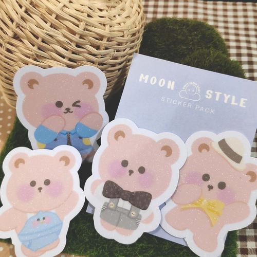 Jual Moon Style Vynil Sticker Pack Stiker Lucu Beruang Bear Fashion ...