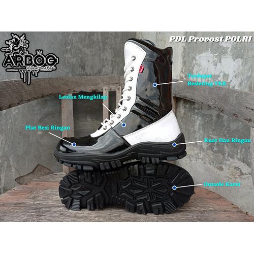 Jual SEPATU PDL Provost Polri Militer Tni Hitam Putih ARBOO - Hitam ...