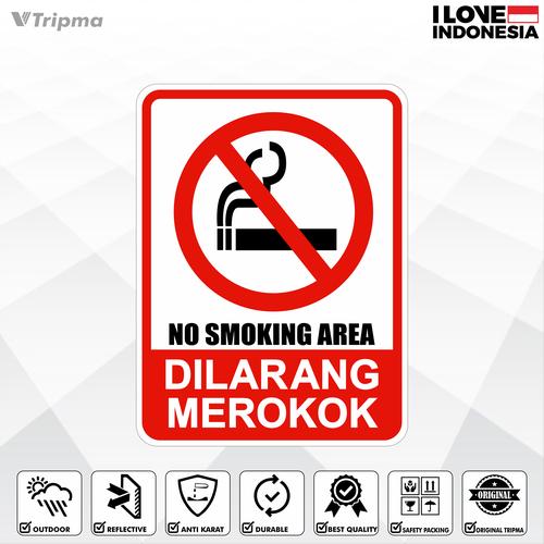 Jual Rambu No Smoking Dilarang Merokok 45cm x 60cm Plat Alumunium ...