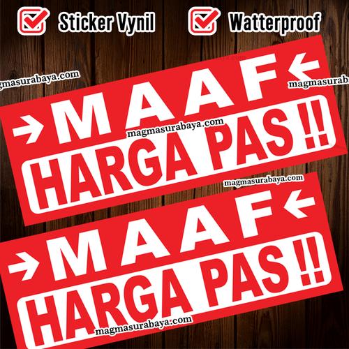 Jual sticker stiker Maaf Harga Pas - label - stiker murah - Kota ...