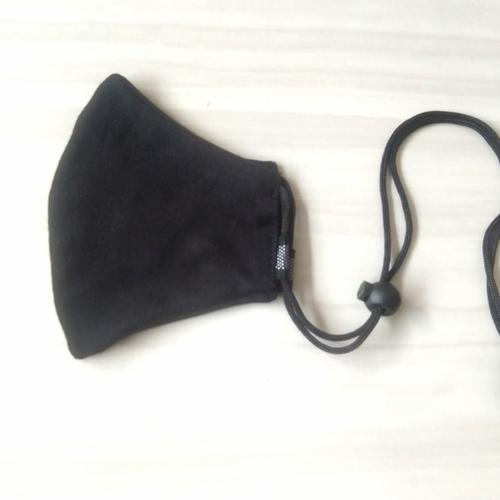 Jual Black Masker kain Hitam polos 3 ply stopper - Kab. Tangerang - ch ...