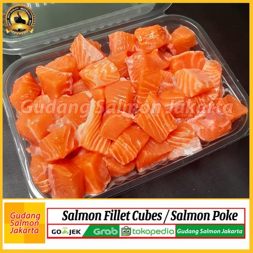 Jual Salmon Poke - Salmon Fillet Cubes (FREE Soyu & Wasabi) - 250 gram ...